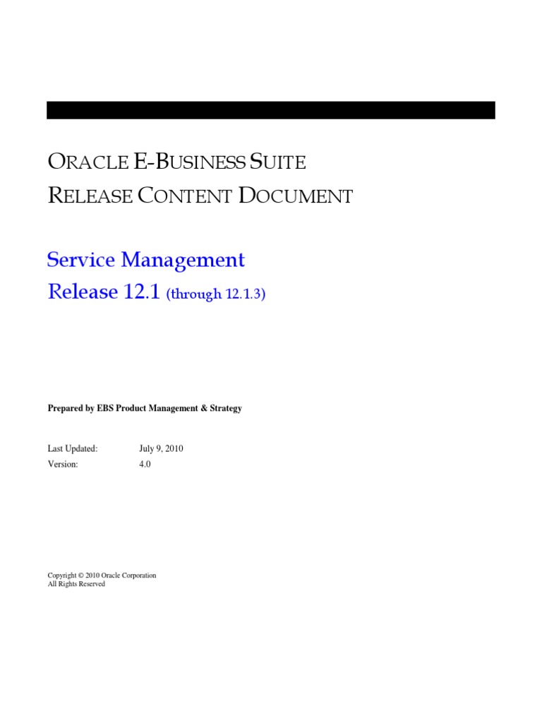Service Management R12.1.3 Enhancements Overview | PDF | Scheduling ...