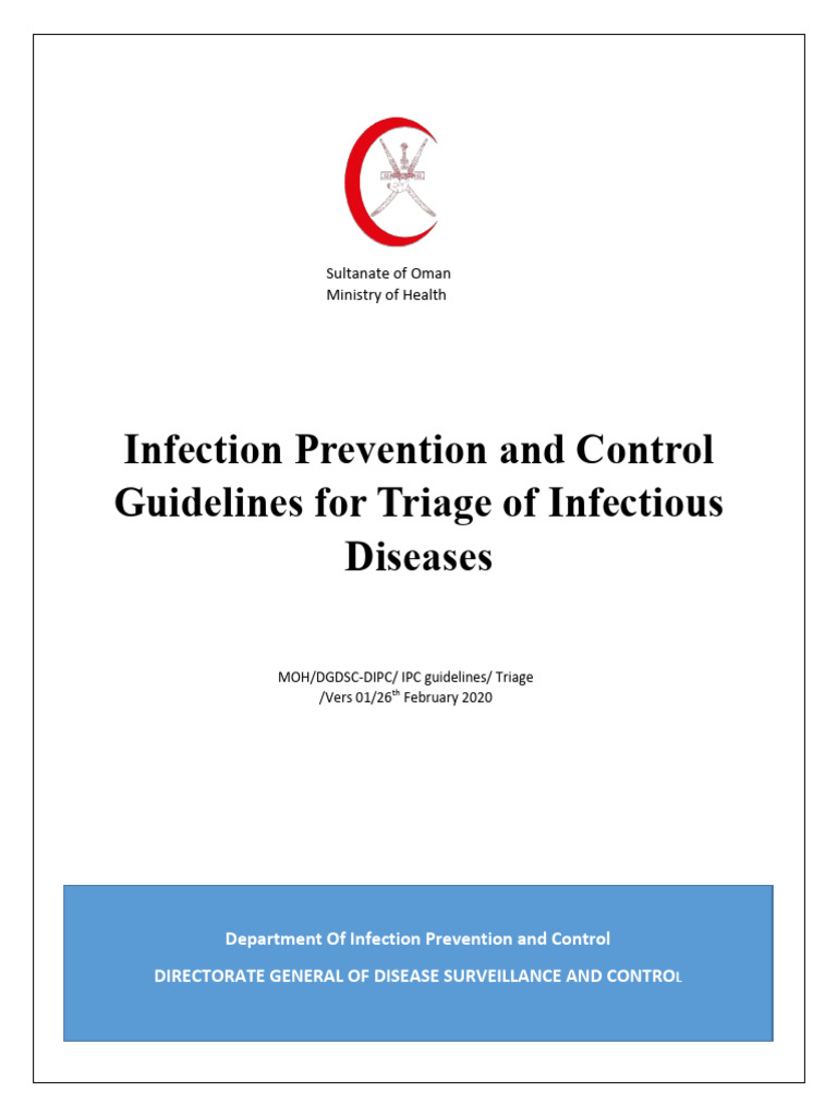 Infection Prevension and Control Guideline For Triage of Infectious ...
