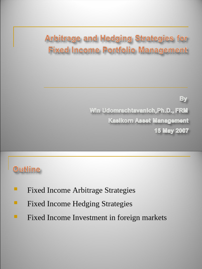 Fixed Income Arbitrage Strategies Guide | PDF | Arbitrage | Long Term ...