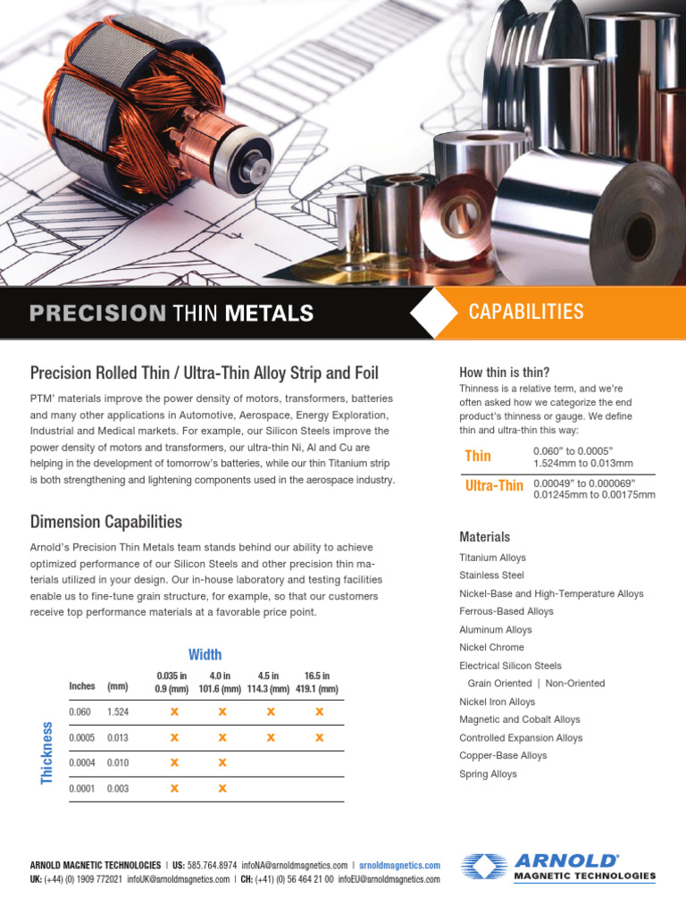18 Arnold PTM Capabilities FINAL | PDF | Alloy | Steel