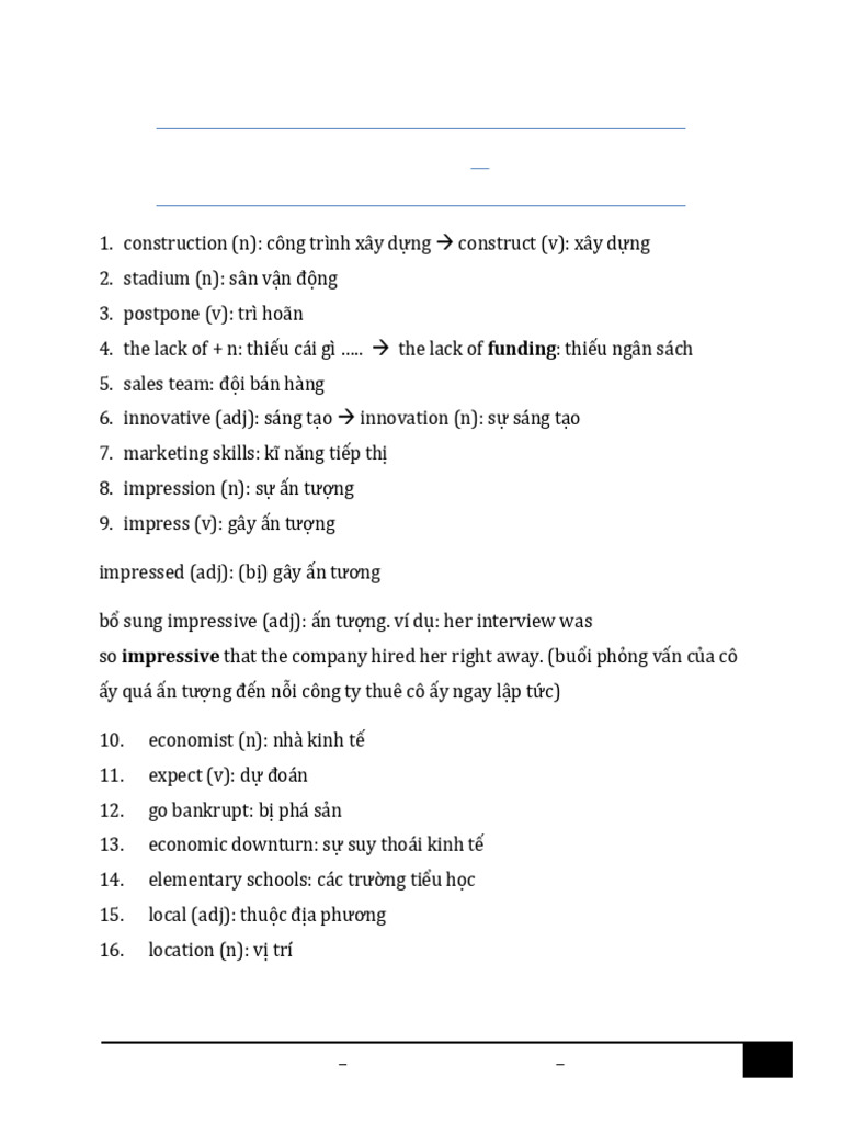Vocabulary Test 1 Revision | PDF