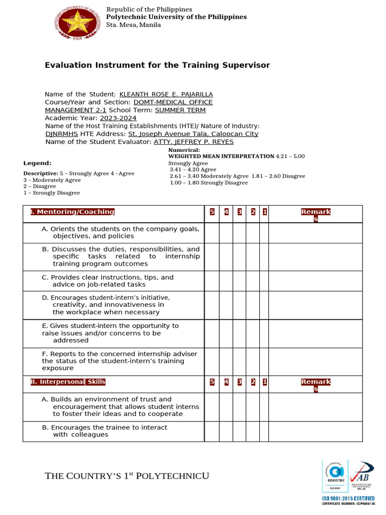 evaluation | PDF | Behavior Modification | Psychology
