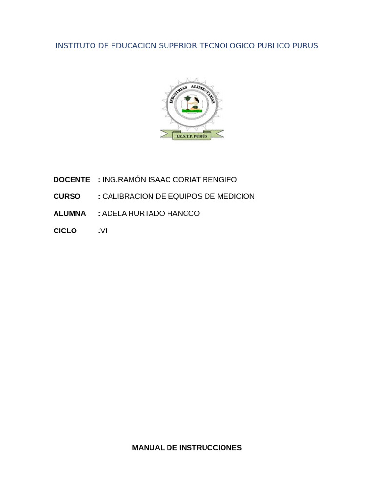 Manual de Uso Ycalibracion Del Phmetro Portatil Adela Hurtado | PDF ...