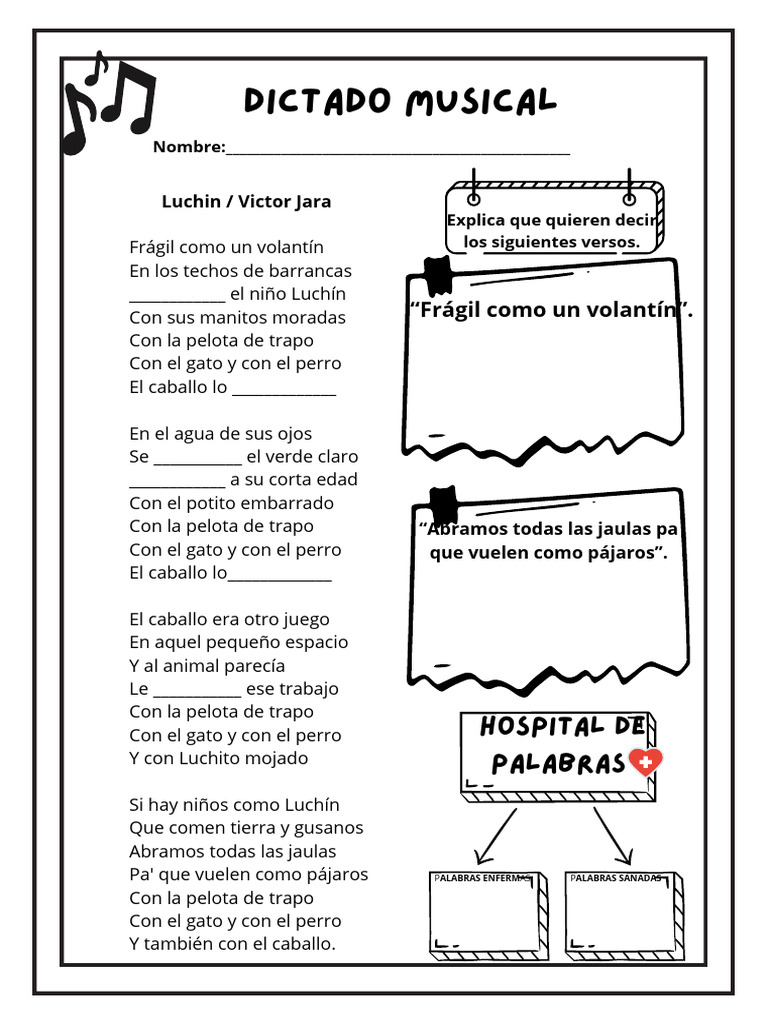 Dictado Musical: Luchín de Víctor Jara | PDF