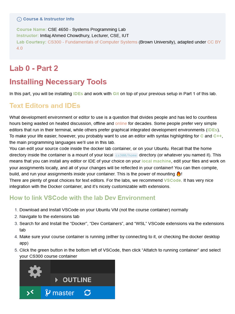 Lab 0 - (Part 2) Lab Environment Setup | PDF | Integrated Development ...