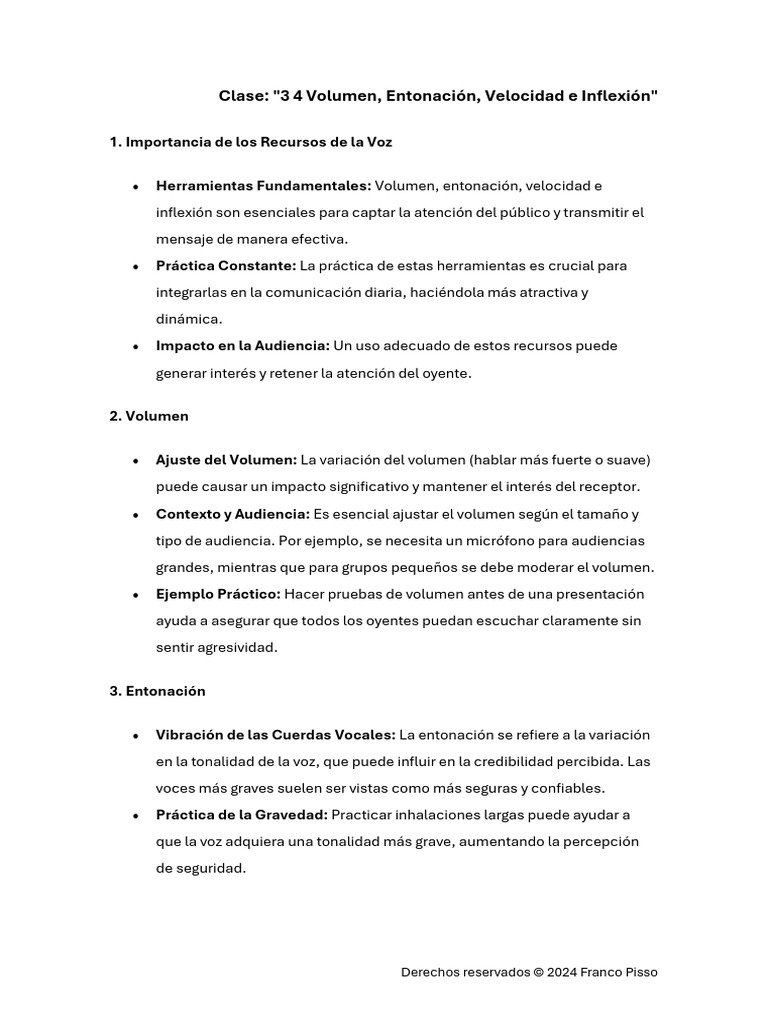 Técnicas de Voz: Volumen, Entonación y Más | PDF | Ritmo