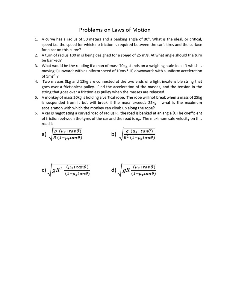 Laws of Motion Class 11 Physics | PDF