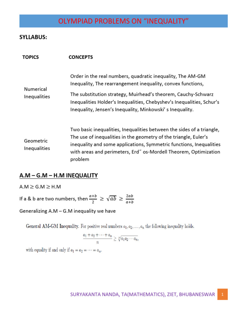 INEQUALITY Class 11 Maths | PDF | Inequality (Mathematics) | Geometry
