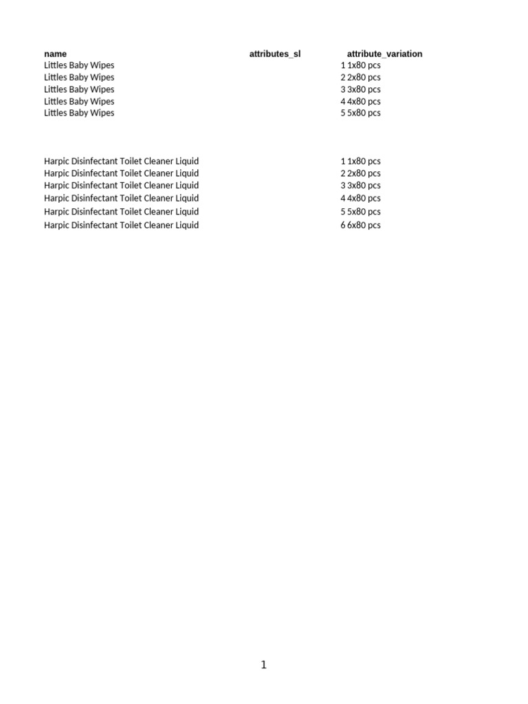 Product Bulk Format (5) | PDF