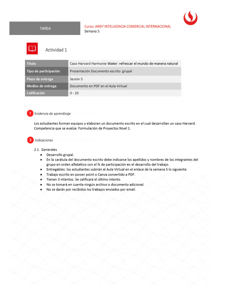 Caso Harvard: Proyecto Harmonie Water | PDF