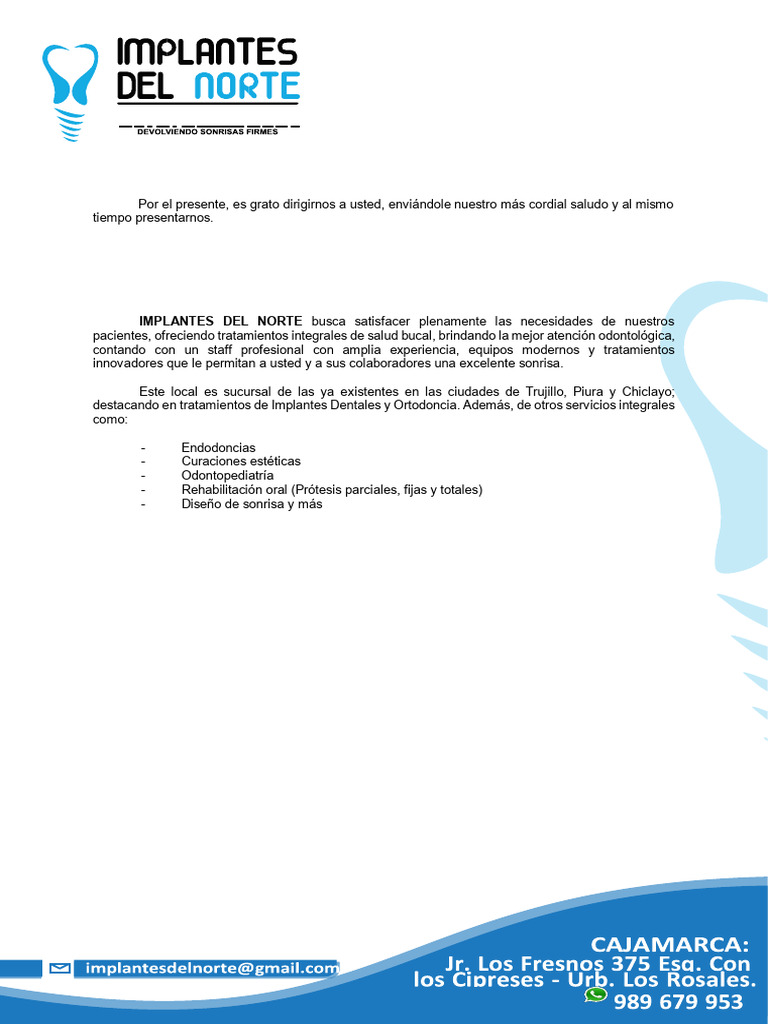 Carta Bellmon | PDF | Odontología | Implante dental