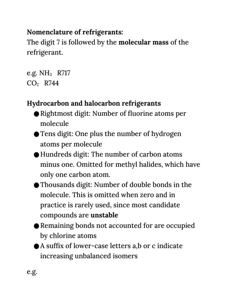 Nomenclature of Refrigerants | PDF