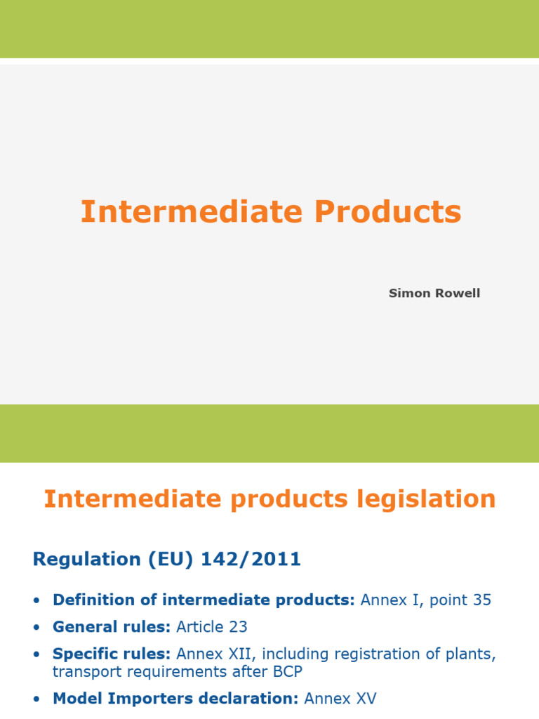 14 Intermediate Products Presentation en | PDF | Medical Device