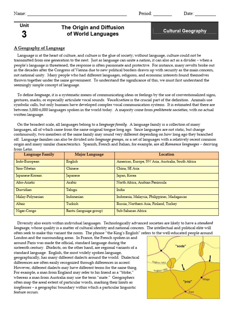 Origin and Spread of World Languages | PDF | Linguistics | Human ...