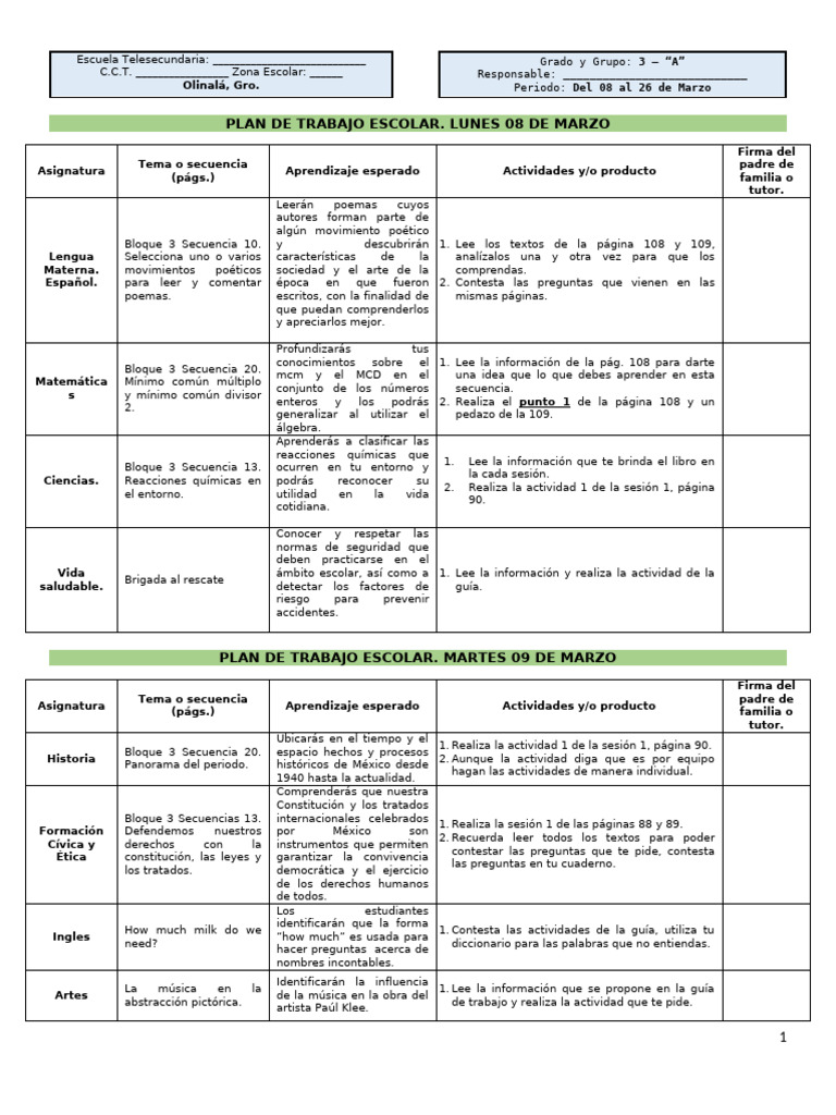 Plan de Clase | PDF | México | Aprendizaje
