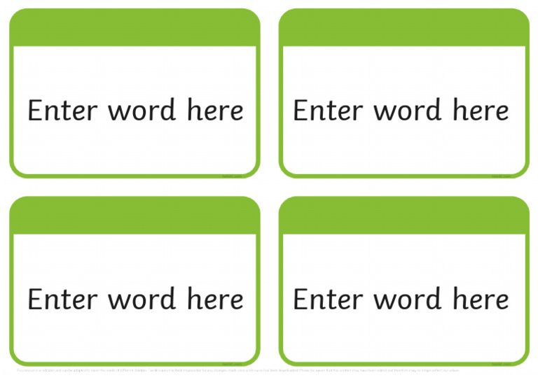 Phase 4 Editable Word Cards | PDF