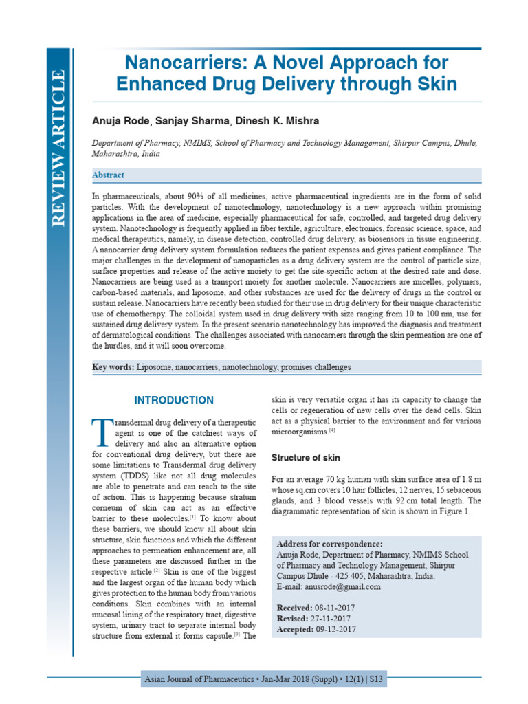 Nanocarriers A Novel Approach For Enhanced Drug Delivery 1uznh884ui ...