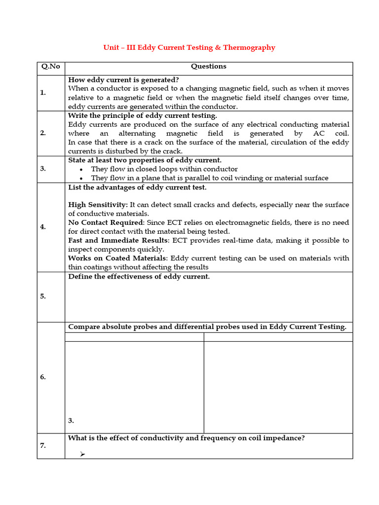 Unit III - 2marks With Answer | PDF | Thermography | Infrared