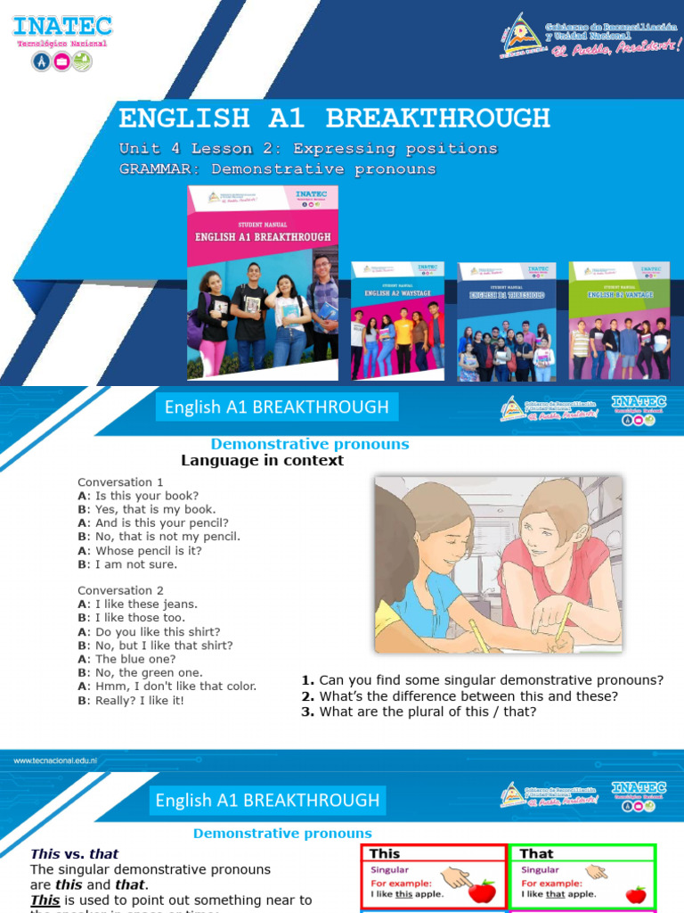 English A1 Breaktrhough U4 L2 | PDF | Grammatical Number | Plural