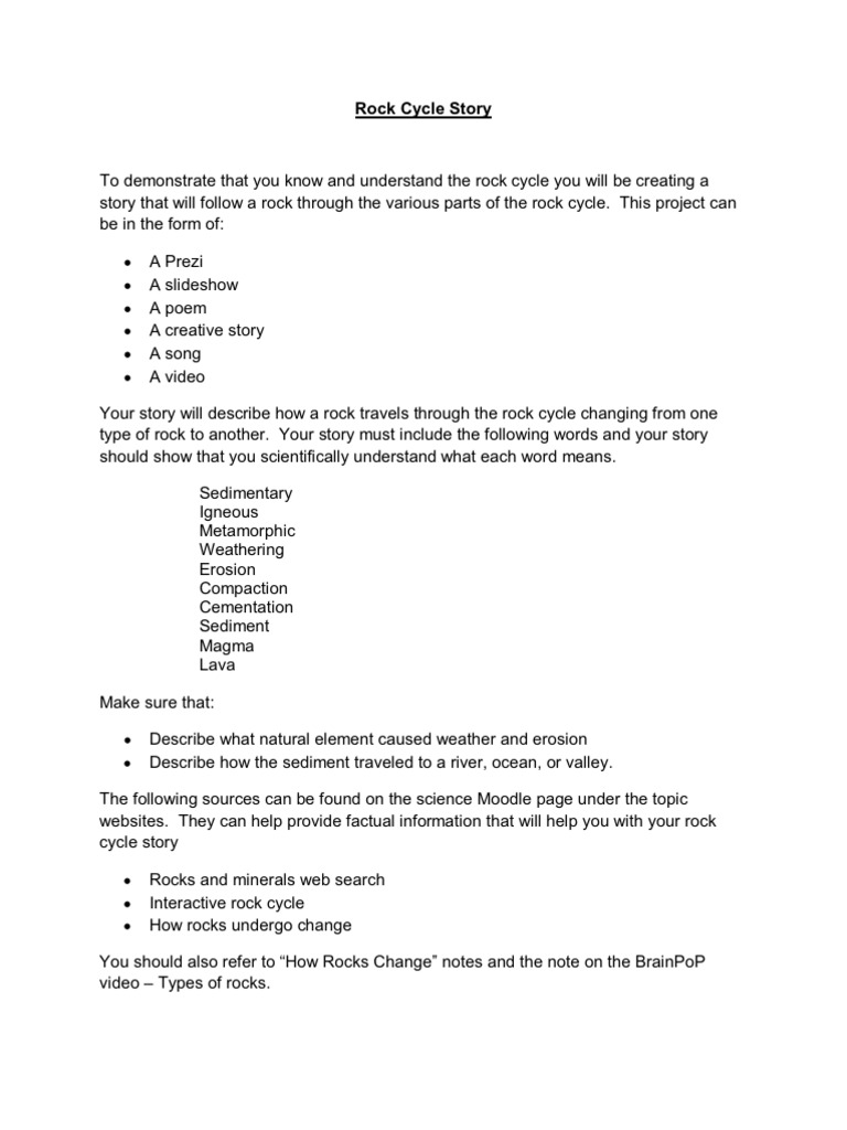 Rock Cycle Project Overview | PDF | Social Science | Science & Mathematics