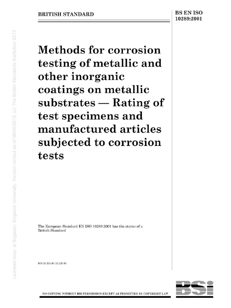 En Iso 10289 - 2001 | PDF