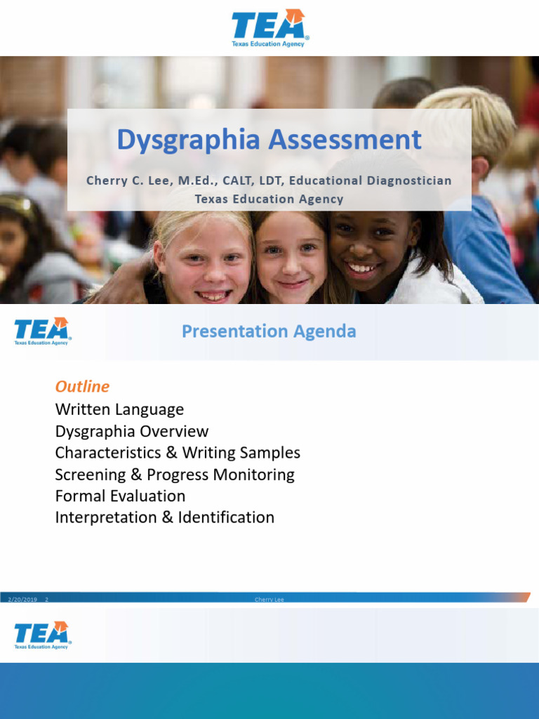 Dysgrphia Assessment-Texas Education Agency | PDF | Learning Disability | Dyslexia