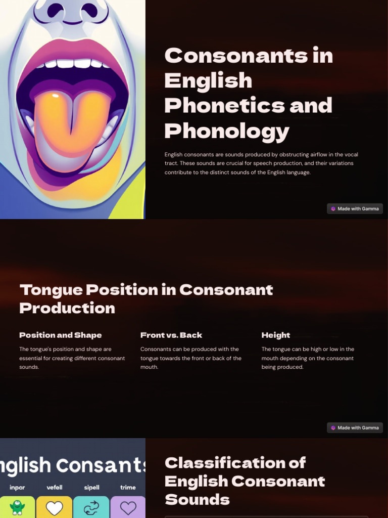 Consonants in English Phonetics and Phonology | PDF | Consonant | Phonetics