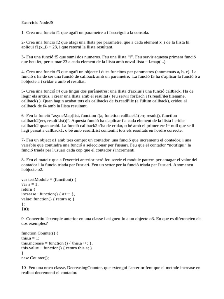 Problemes Node js2 | PDF