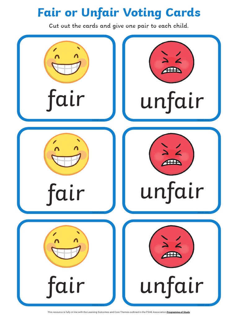 Fair vs Unfair Voting Cards | PDF