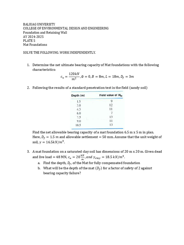 Mat Foundation Bearing Capacity Analysis | PDF | Teaching Methods & Materials | Science ...
