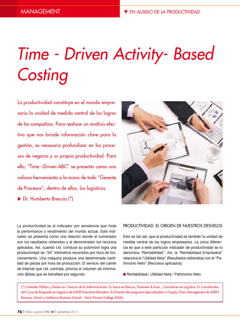 Breccia - Time - Driven Activity Based Costing - en Auxilio de La Productividad - Octubre 2013 ...