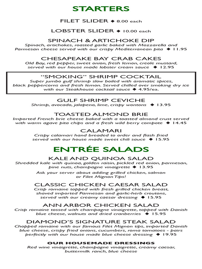 Diamonds Howell Lunch Menu May 2024 | PDF | Hamburgers | Cajun Cuisine