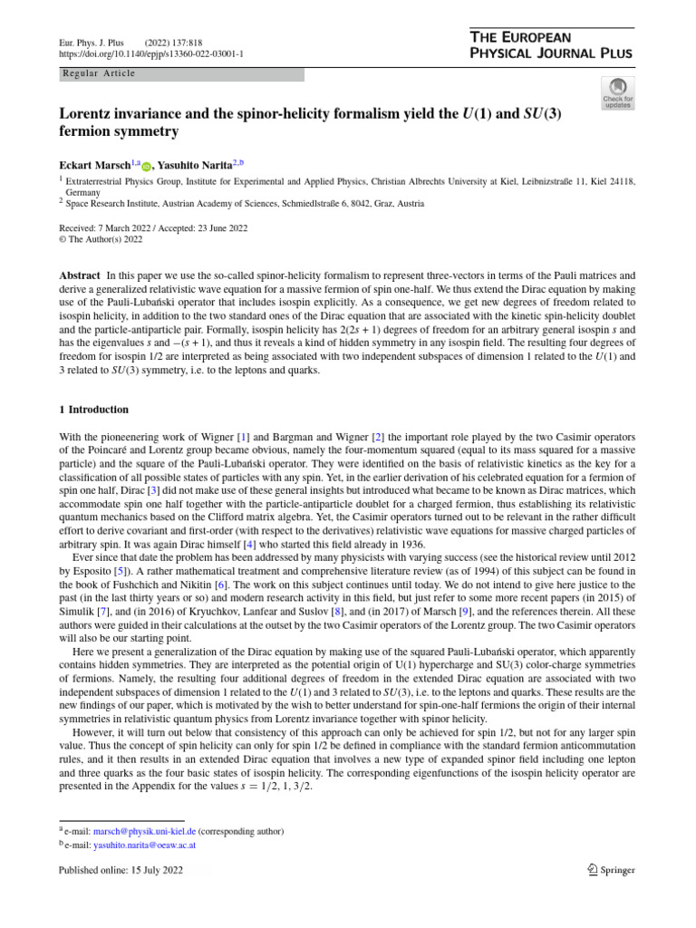 Spinor Helicity and Lorentz Invariance | PDF | Spin (Physics) | Matrix ...