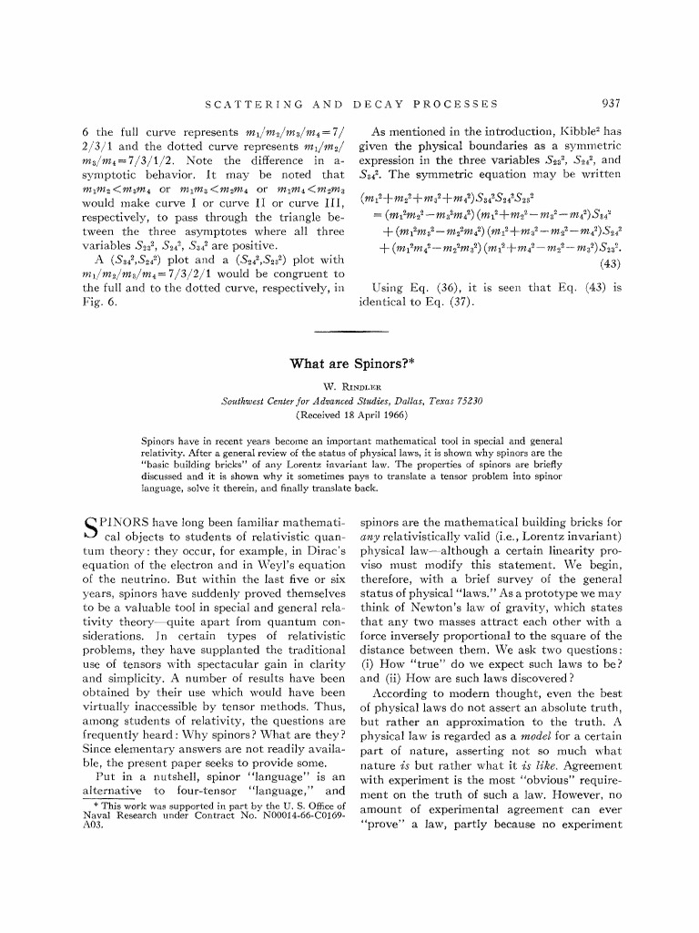 Rindler - What Are Spinors | PDF