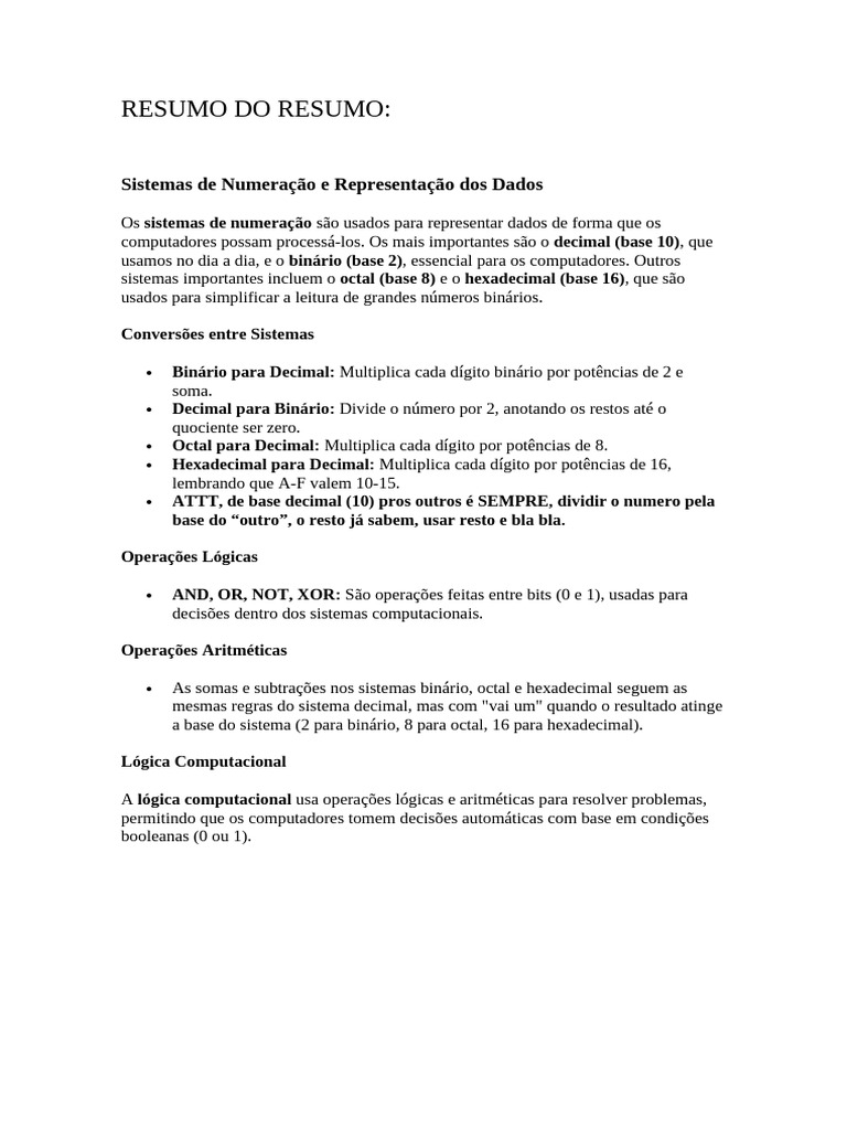 Resumo Do Resumo | PDF