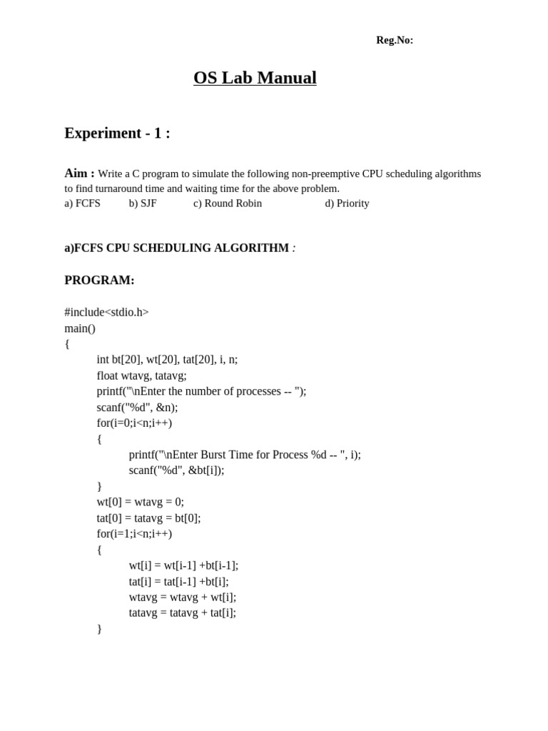 OS Lab Manual21-22 (Autonomous) | PDF | Computing | Computer Architecture