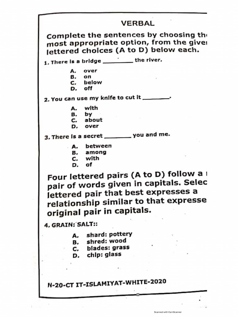 ETEA CT Past Papers Overview | PDF