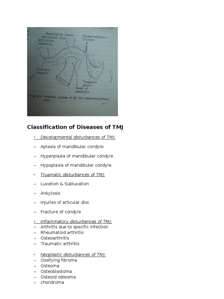Classification of Diseases of TMJ | Joint | Diseases And Disorders