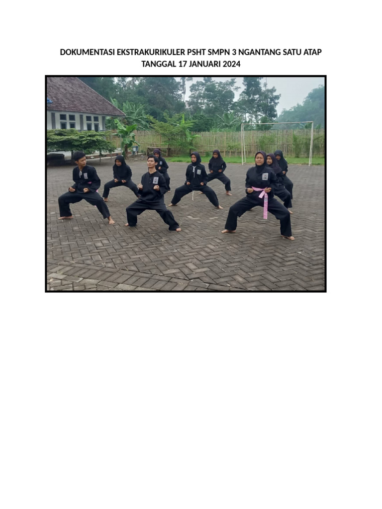 Dokumentasi Ekstrakurikuler PSHT SMPN 3 Ngantang Satu Atap Tanggal 17-24-31januari 2024 | PDF
