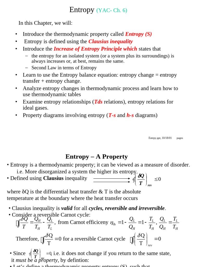 Entropy | PDF | Entropy | Second Law Of Thermodynamics