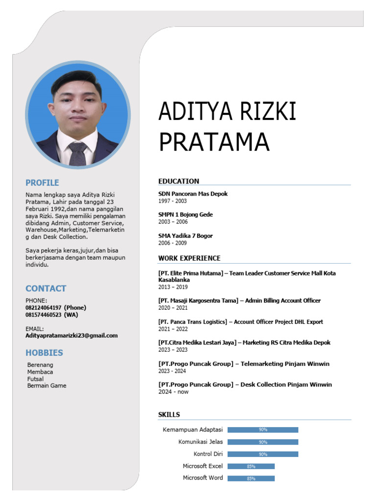CV Aditya Rizki P | PDF