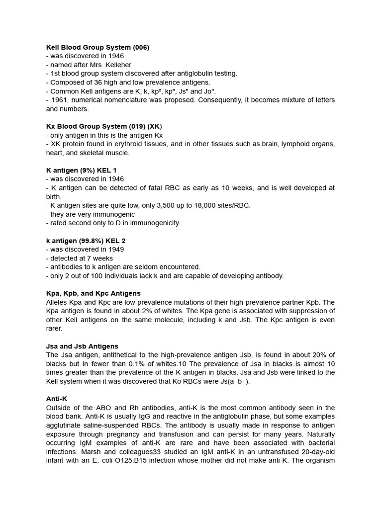Kell Blood Group System 006 Pdf Medical Specialties Immunology