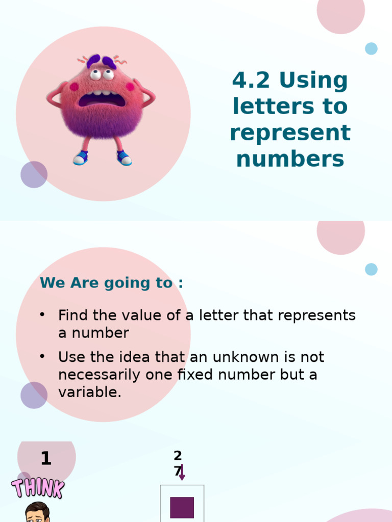 4.2 Using Letters To Represent Numbers | PDF