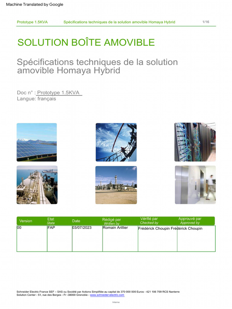 Technical Specifications For Homaya Pro 1.5KVA - Panel (FR) | PDF ...