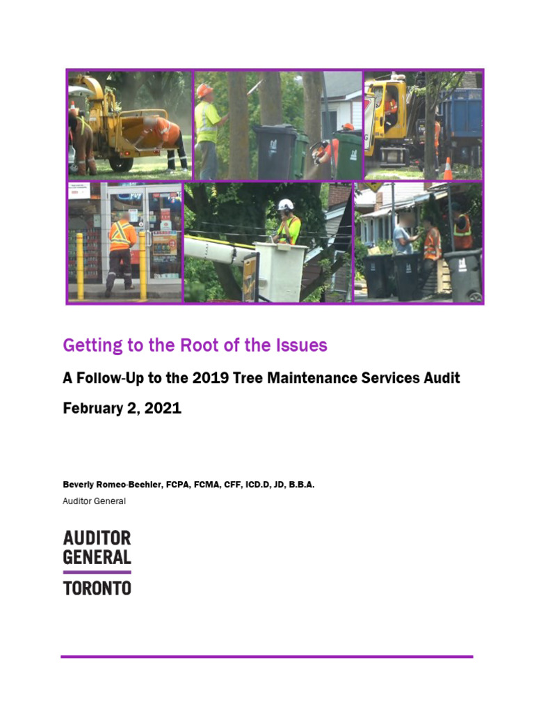 2019 a Follow-up to the Tree Maintanance Services Audit - Toronto | PDF ...