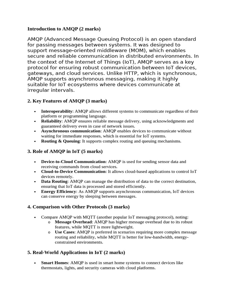 Amqp in Iot | PDF | Internet Of Things | Computer Science