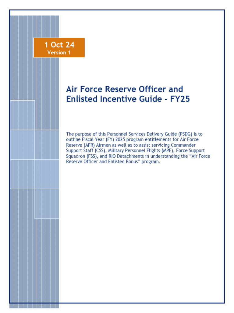 FY25 Officer - Enlisted Incentive Guide v1 - Final | PDF | Military ...