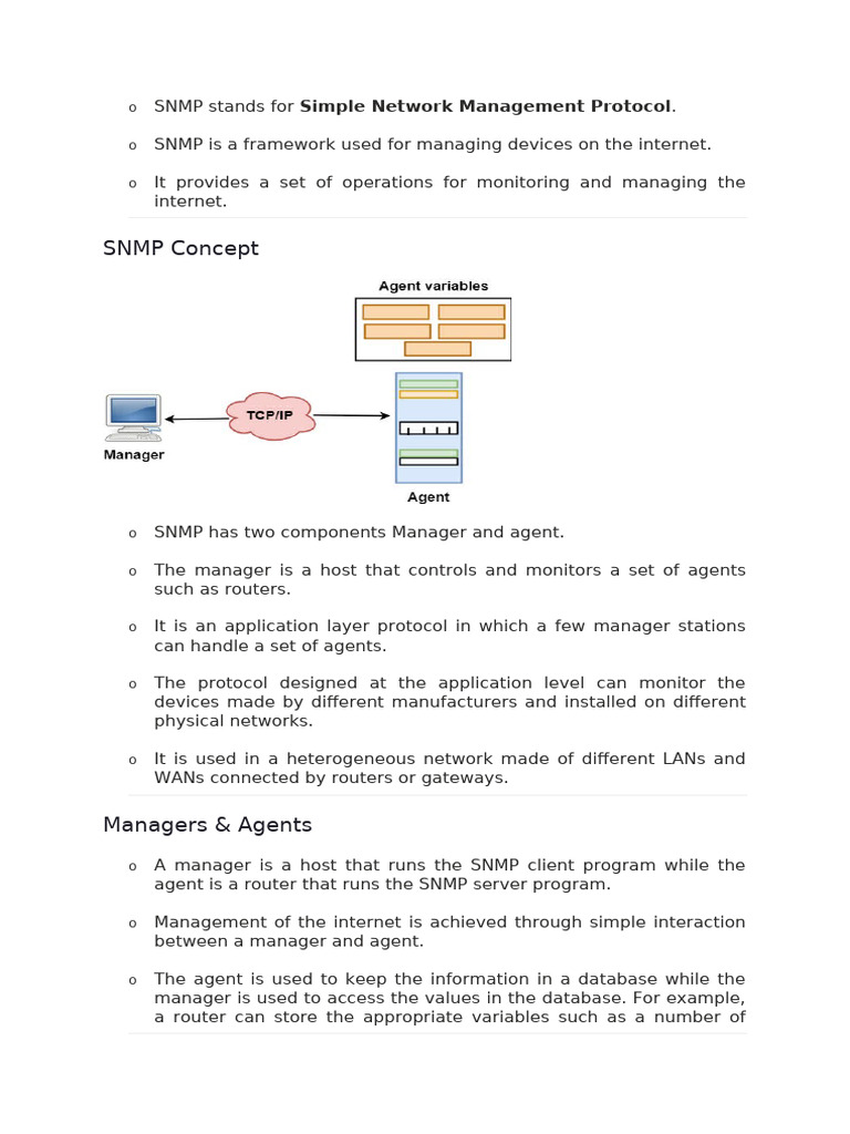 Simple network management protocol | PDF | Computer Network | Computer Science