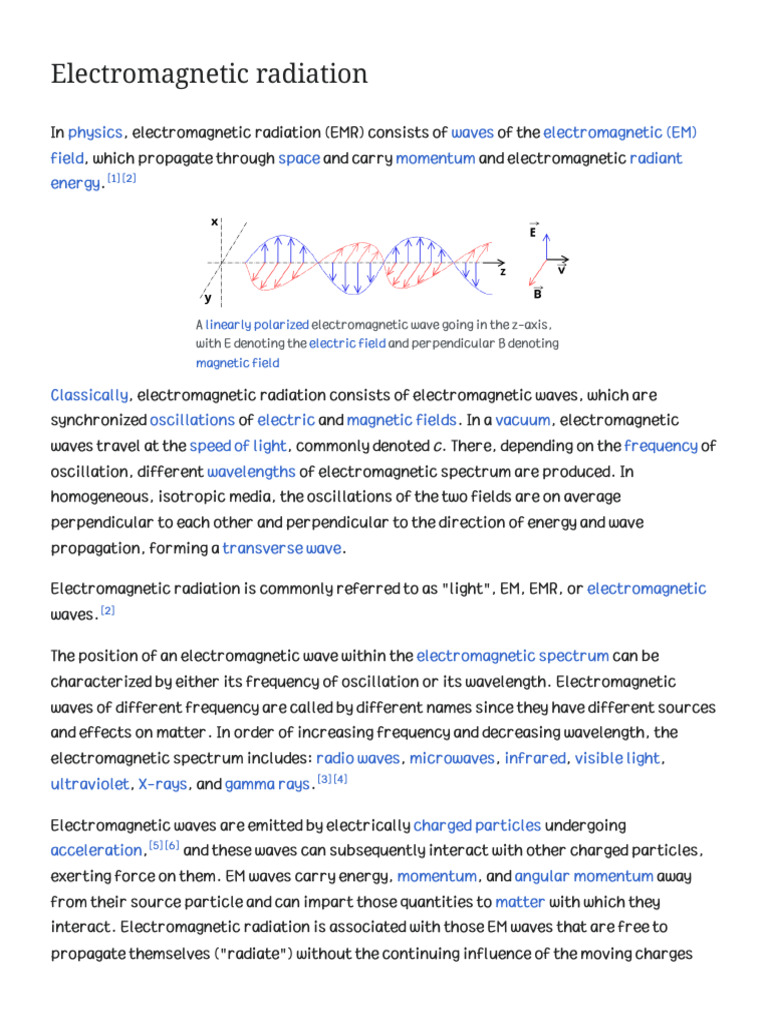 Electromagnetic Radiation | PDF | Electromagnetic Radiation | Electromagnetic Spectrum