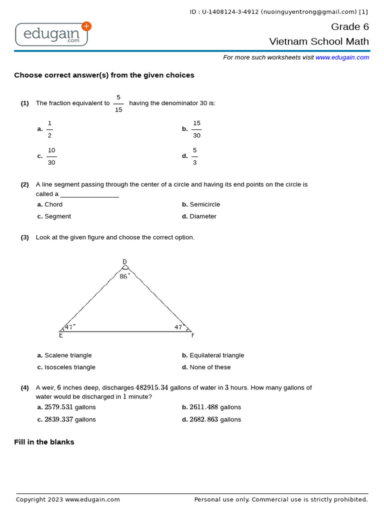 Grade6 1408124 3 4912.q | PDF | Triangle | Euclidean Plane Geometry